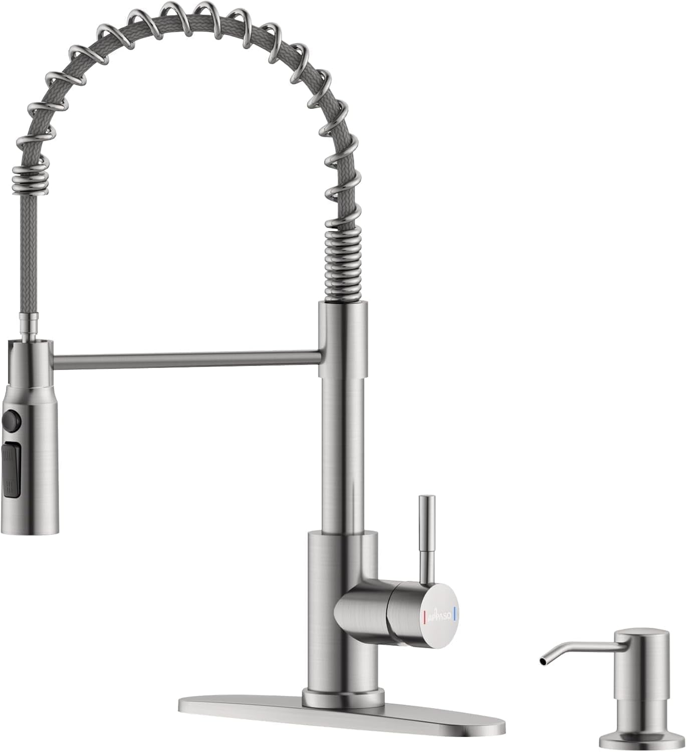 Kitchen Faucet with Pull Down Sprayer and Soap Dispenser, Spring Sink ...