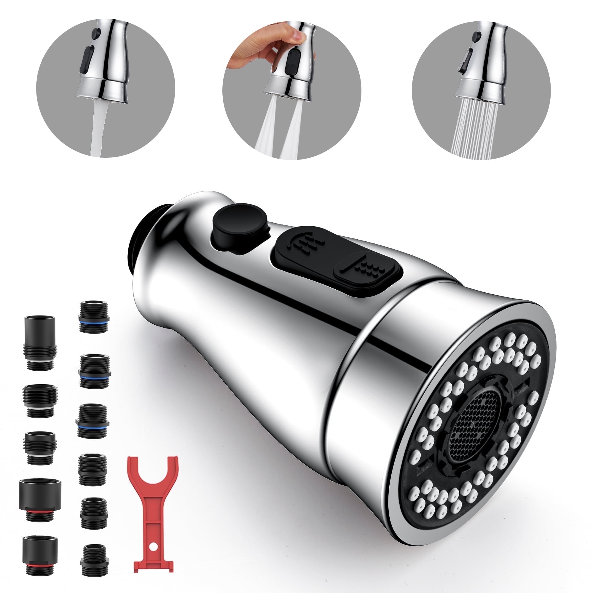 Kitchen Faucet Replacement Head - Sink Faucet Sprayer Attachment, 3 ...