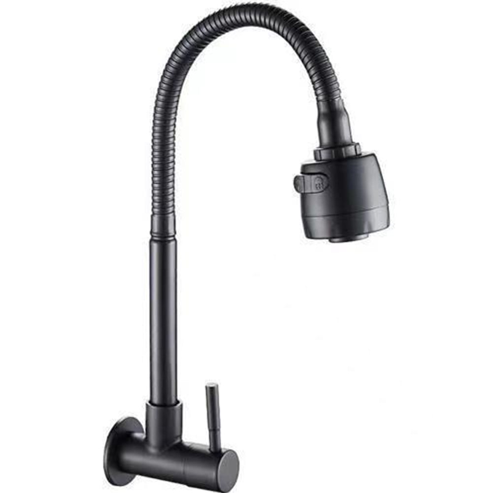 Kitchen Faucet Sink Flexible Hose Cold Water Two Modes Tap Wall Mounted ...
