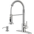 Kitchen Faucet with Soap Dispenser, Brushed Nickel Stainless Sink ...