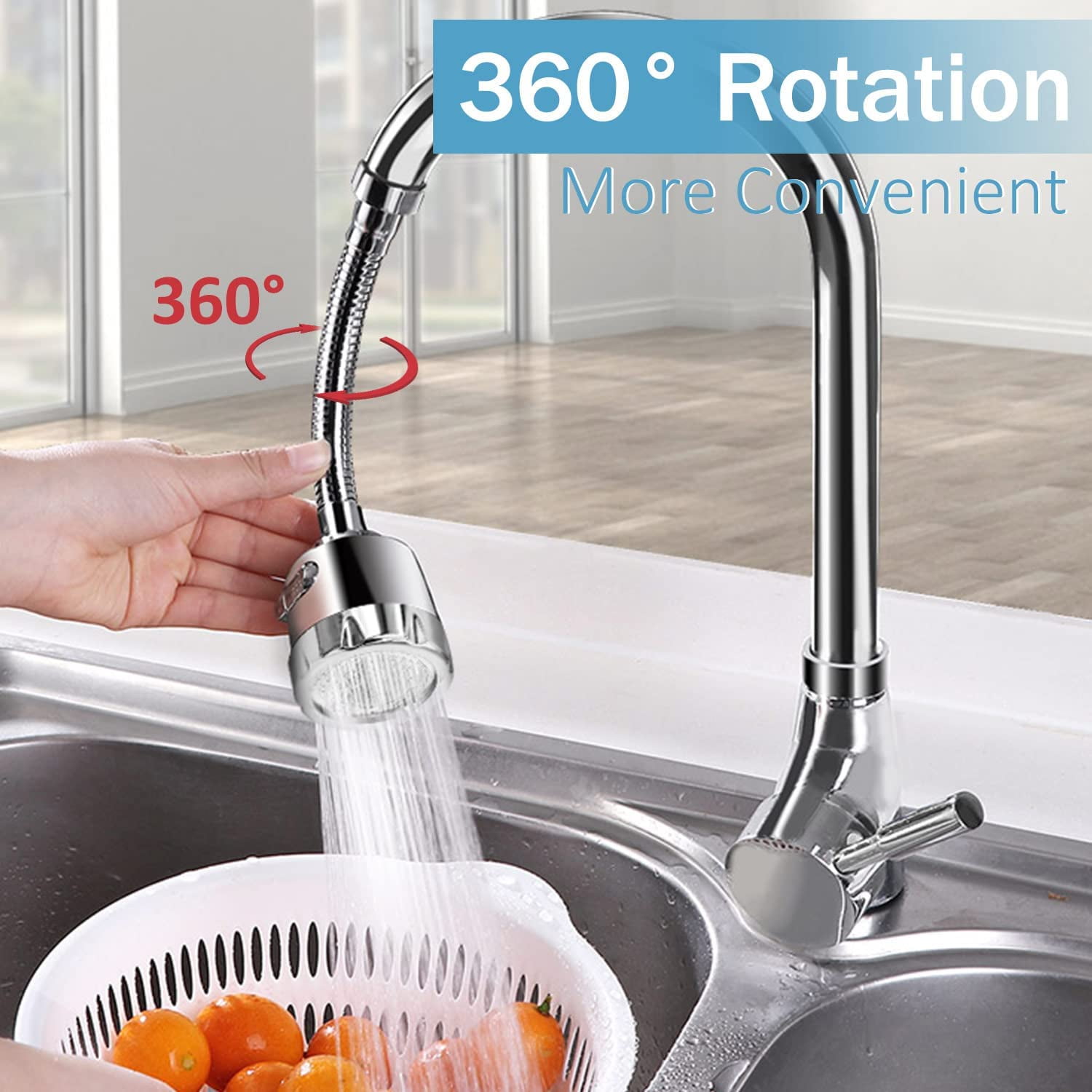 Kitchen Faucet Sprayer Attachment, 360° Rotatable Anti-Splash Water ...