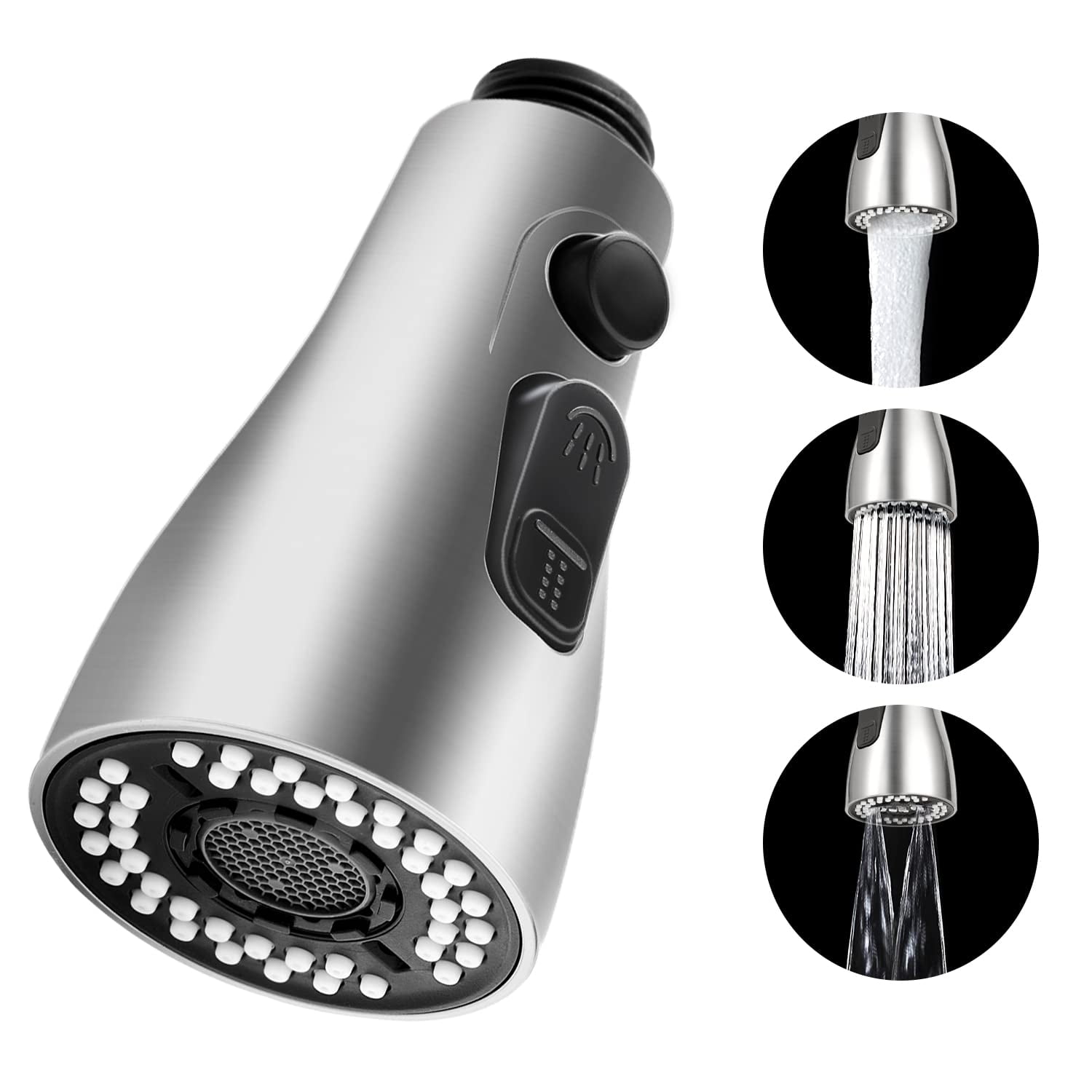 YIYI GUO Kitchen Faucet Sprayer Head Replacement, 3 Function Spray ...