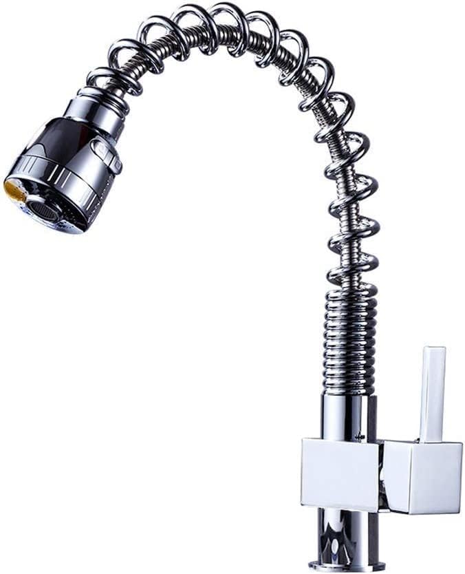 Kitchen Faucet Spring Pull Down Swivel Spray Sink Chrome Hot and Cold ...