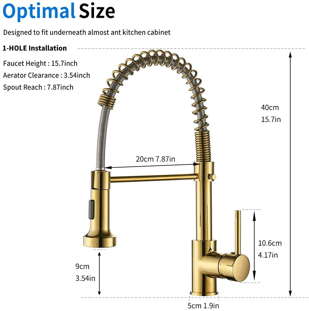Kitchen Faucet,Spring Kitchen Sink Tap,Mixers Single Lever Chrome Brass ...