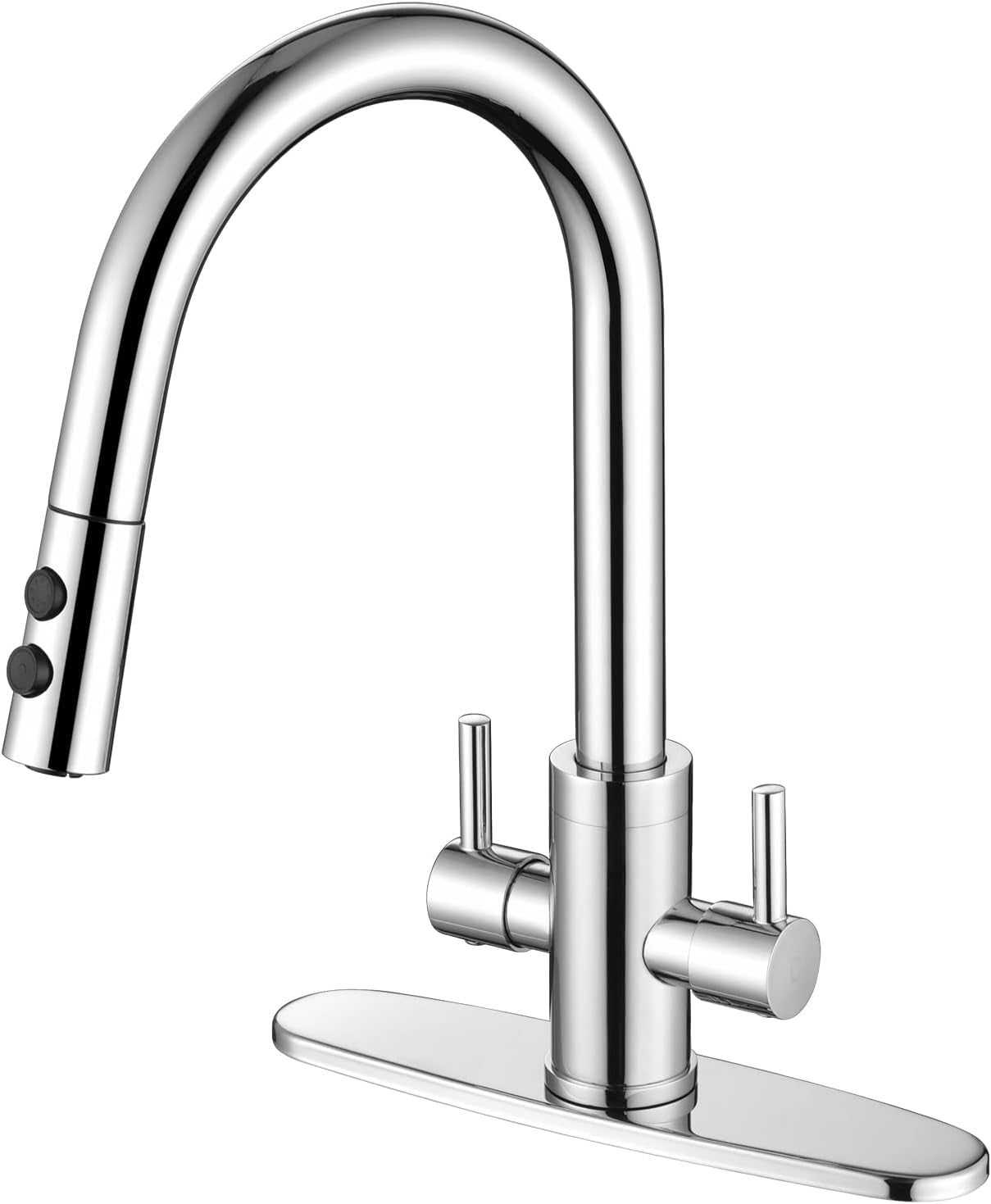 Kitchen Faucet, Two Handles Sink Faucet with Sprayer, Stainless ...