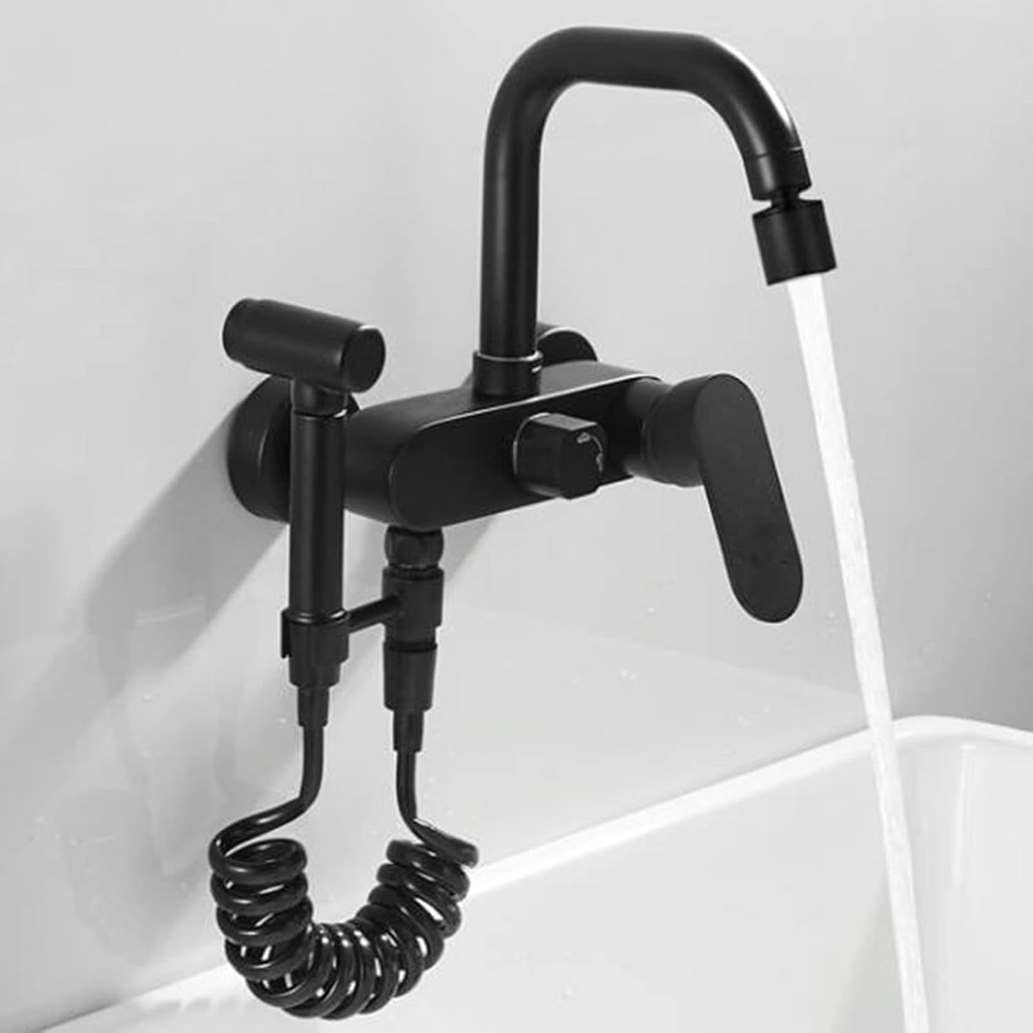 Kitchen Faucet Wall Mounted Kitchen Sink Faucets with Spray Gun Hot and ...