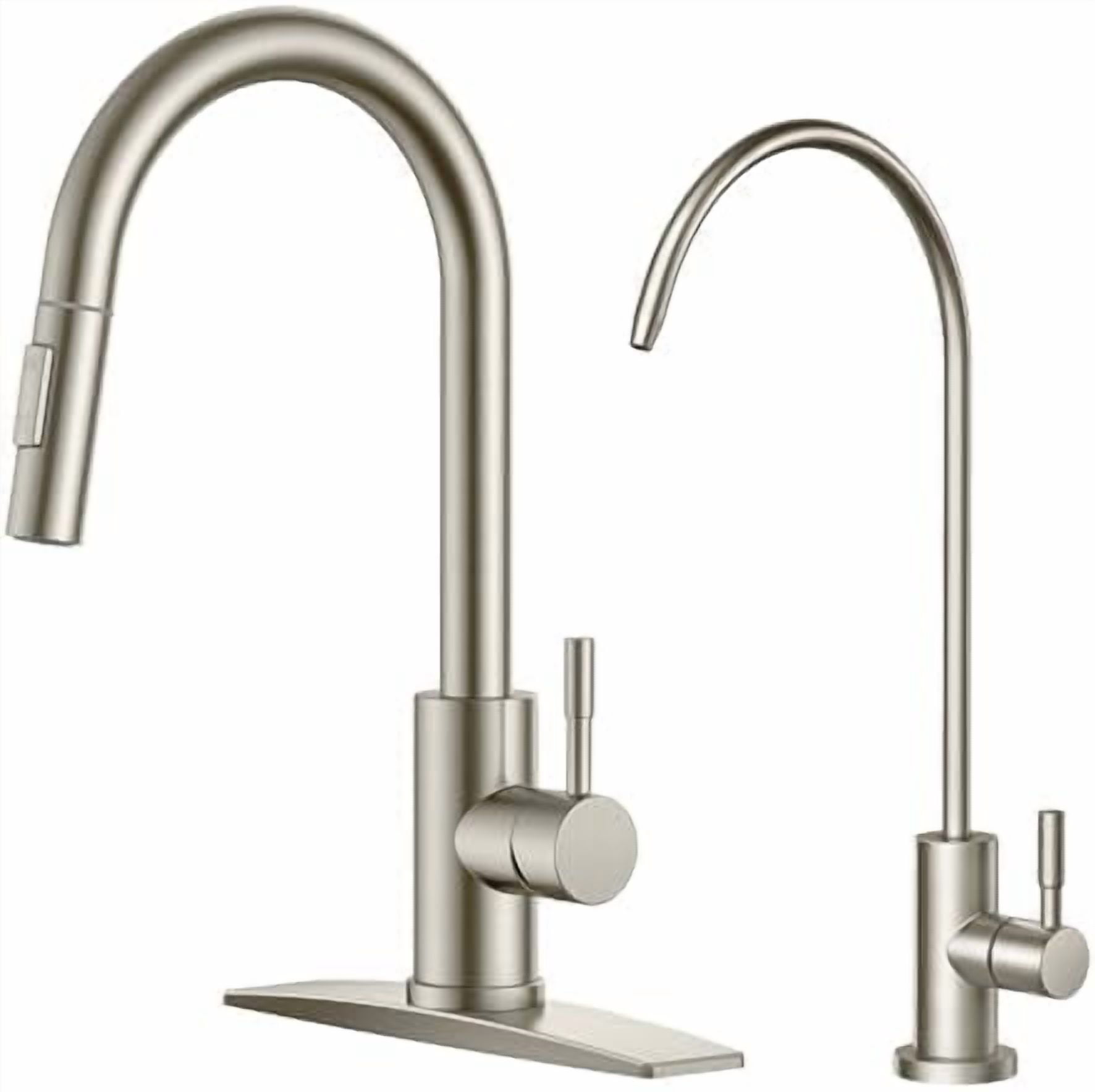 Kitchen Faucet and Water Filter Faucet Combo, Stainless Steel ...