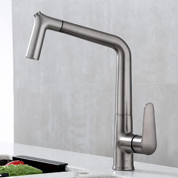 Kitchen Faucet with Pull Down Sprayer Brass Swivel Shower Mode Pull ...