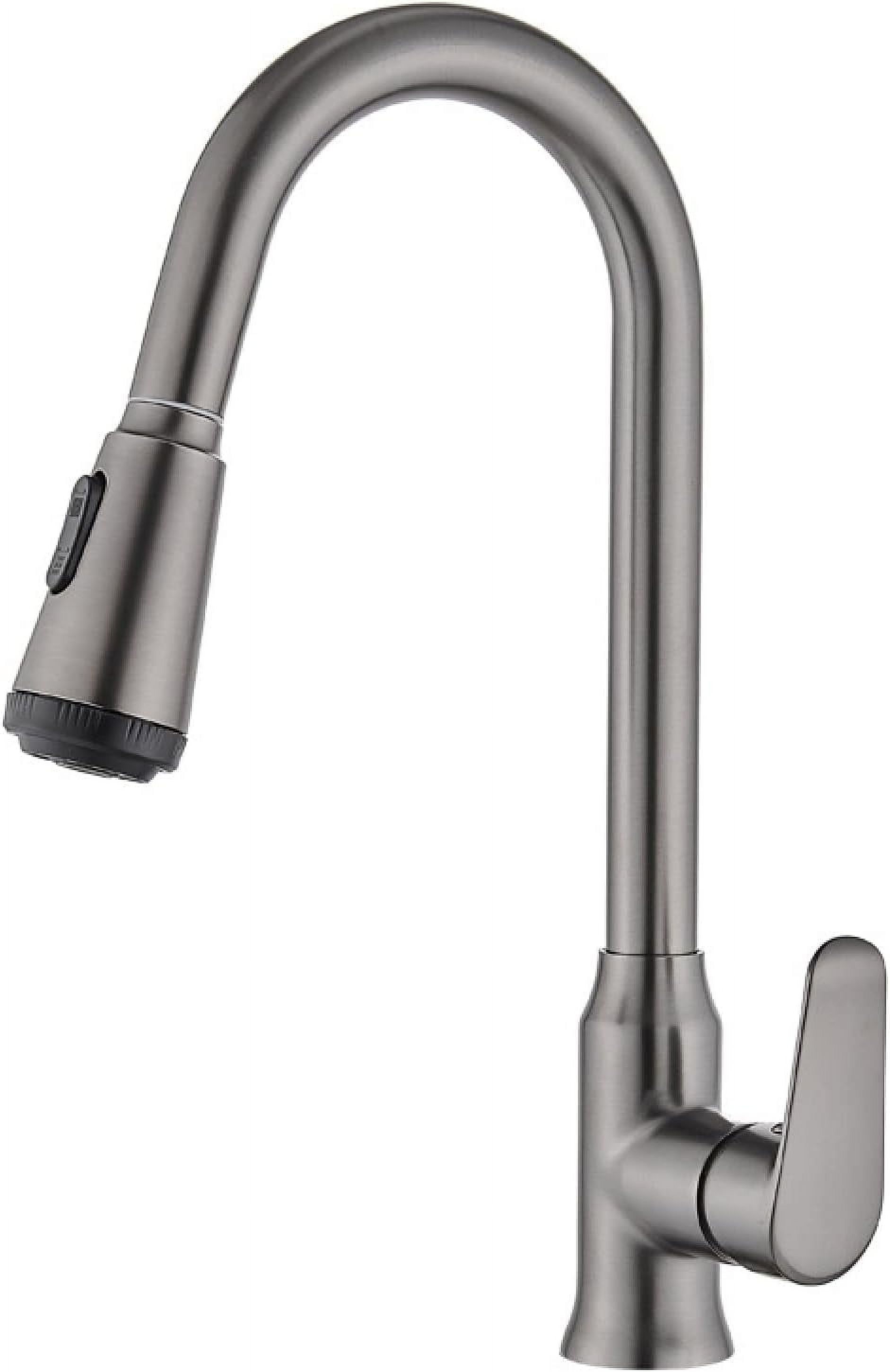 Kitchen Faucet with Pull Down Sprayer Gun Gray,HSingle Handle Kitchen ...