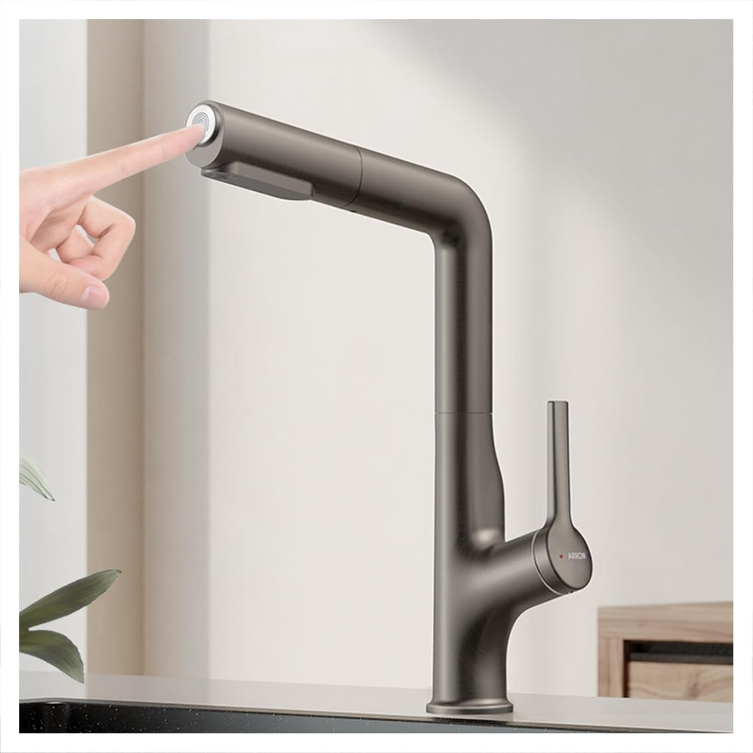 Kitchen Faucet with Pull Down Sprayer, Gun Gray Kitchen Sink Faucet ...