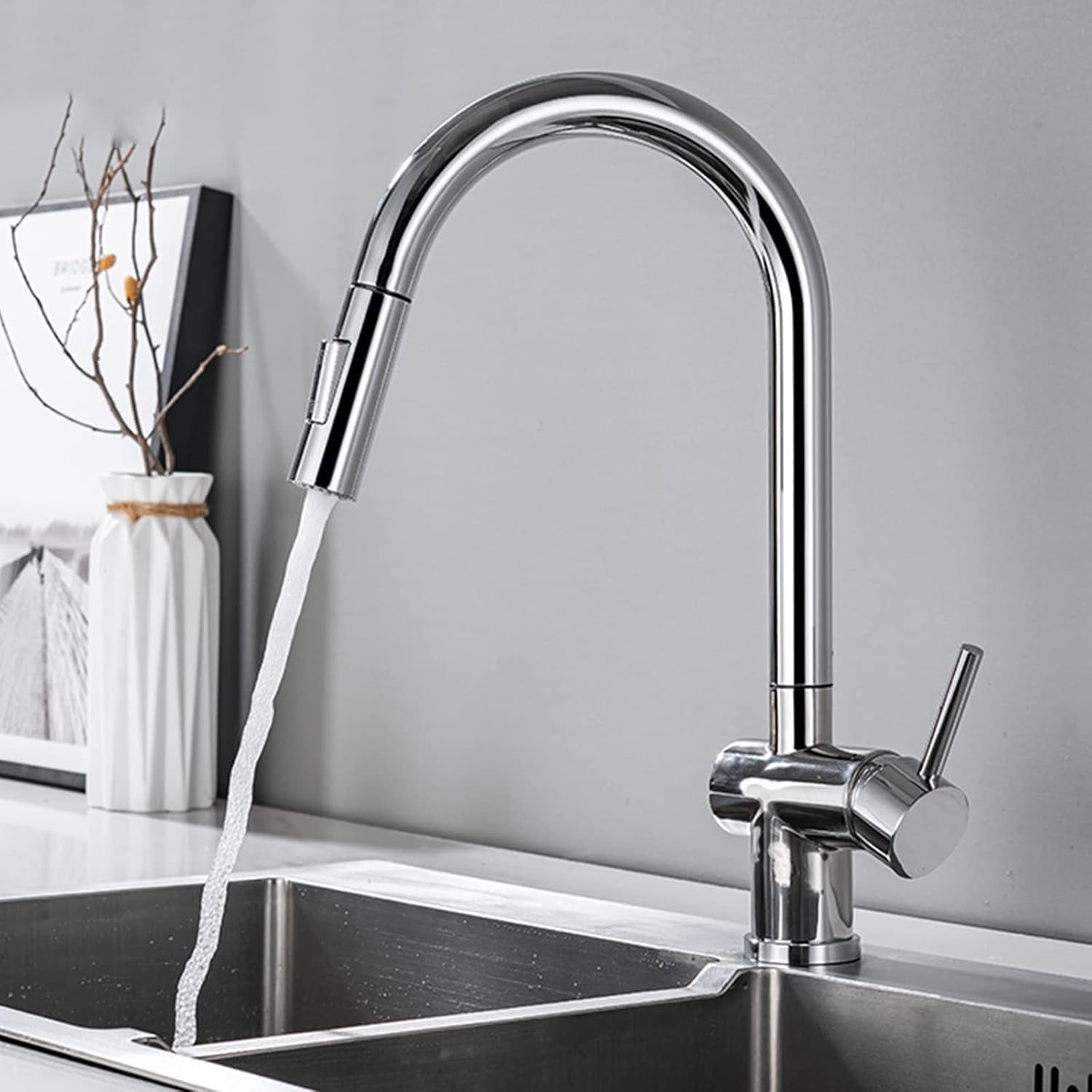 Kitchen Faucet with Pull Out Spray, Kitchen Sink Mixer Faucets ...