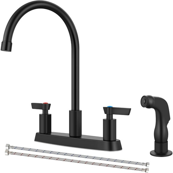 2 Handle Kitchen Faucet with Soap Dispenser, 3 or 4 Hole Kithcen Faucets with Pull Down Sprayer ...