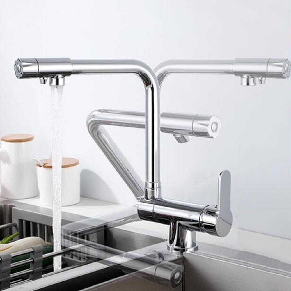 Kitchen Faucets 3 Way Brass Kitchen Sink Mixer Faucet Folding Inside ...