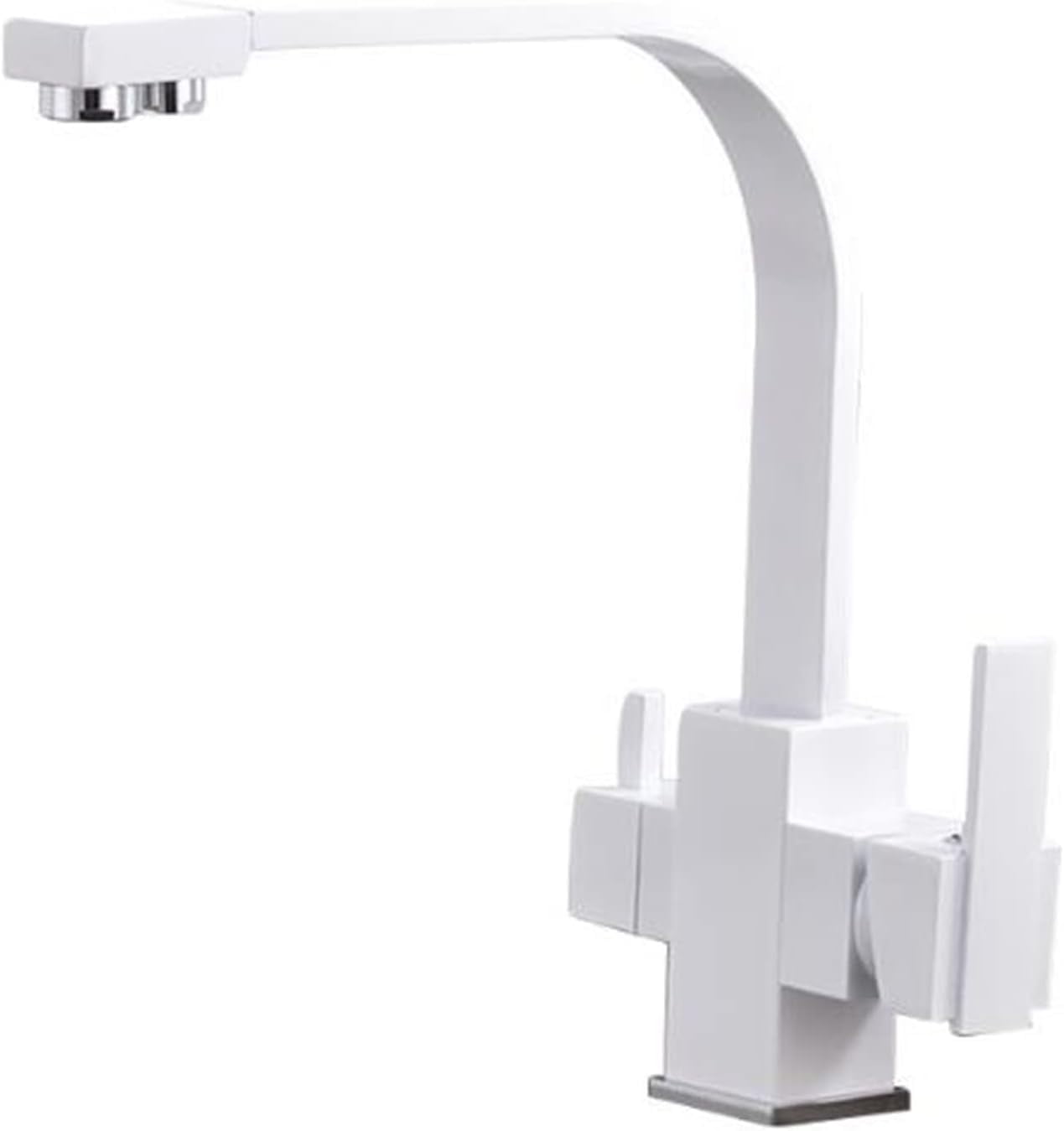 Kitchen Faucets 3 Way White Brass Hot Water and Cold Water Pure Water ...