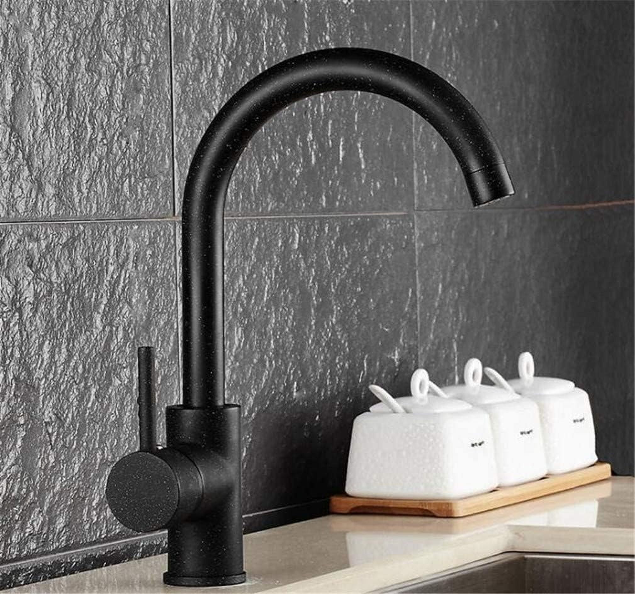Kitchen Faucets Black Color Rotating Copper Crane Kitchen Sink Faucet ...