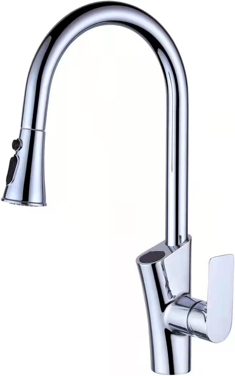 Kitchen Faucets,Brass Kitchen Faucet with Pull Down Sprayer,High Arc ...