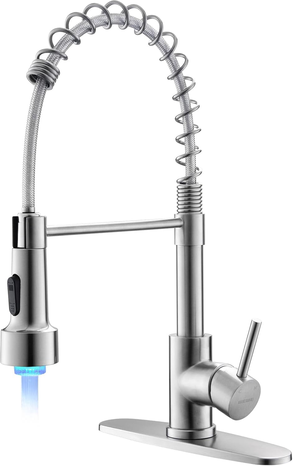 Kitchen Faucets, Brushed Nickel Kitchen Faucet with Pull Down Sprayer ...