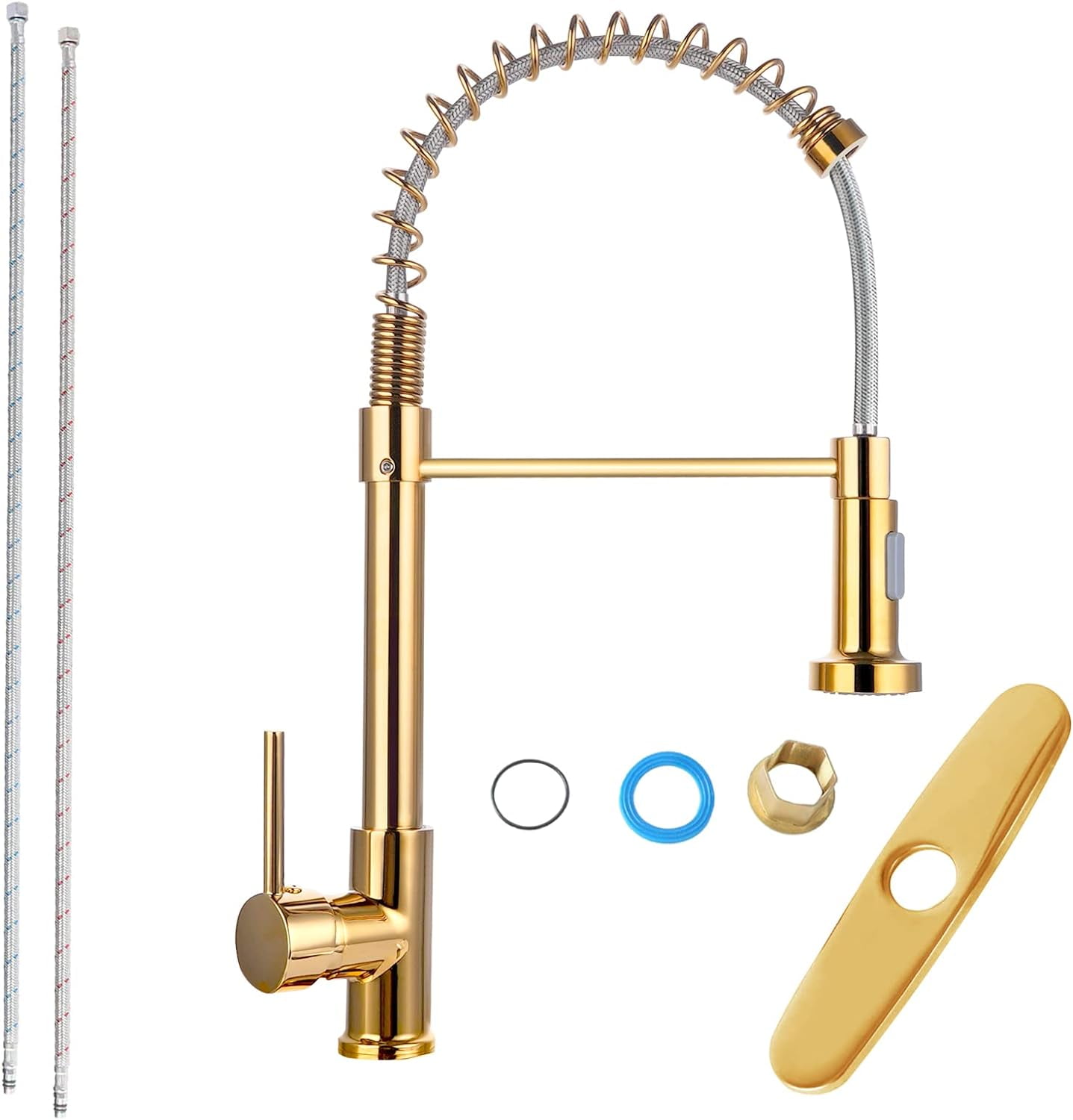 Kitchen Faucets Gold Faucet with Pull Down Sprayer RV Sink Stainless ...