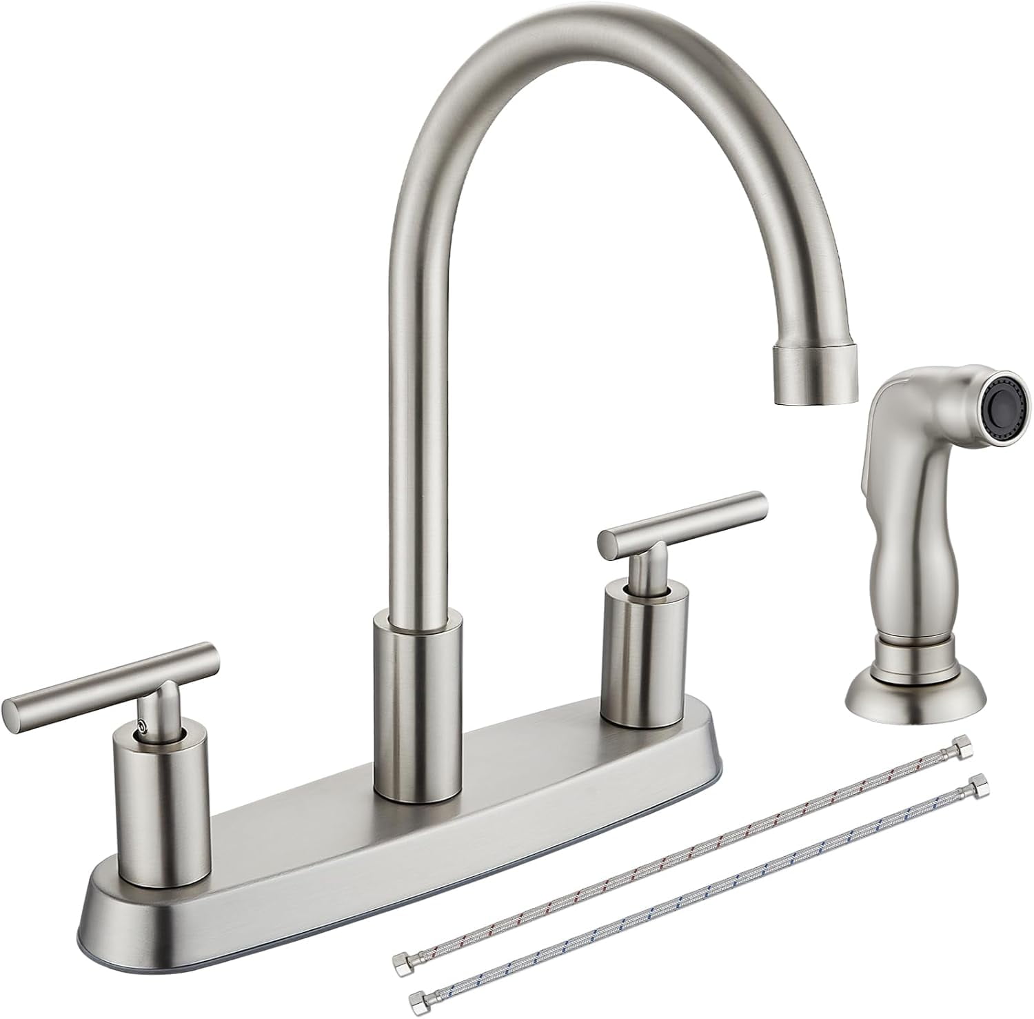 Kitchen Faucets,High Arc 360°Rotating Spout Kitchen Sink Faucet 2 ...