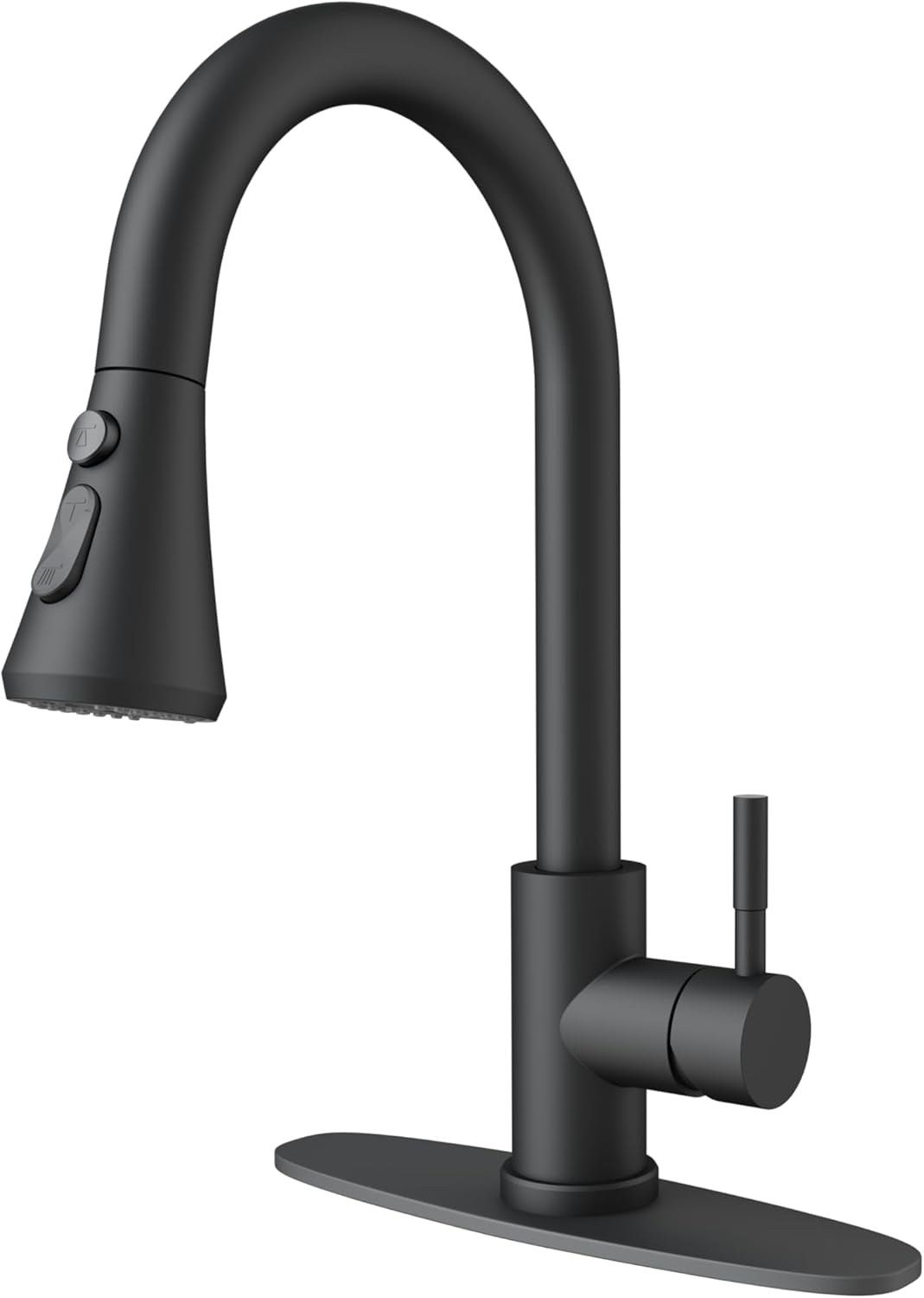 Kitchen Faucets, Matte Black Kitchen Faucet with Pull-Down Sprayer ...