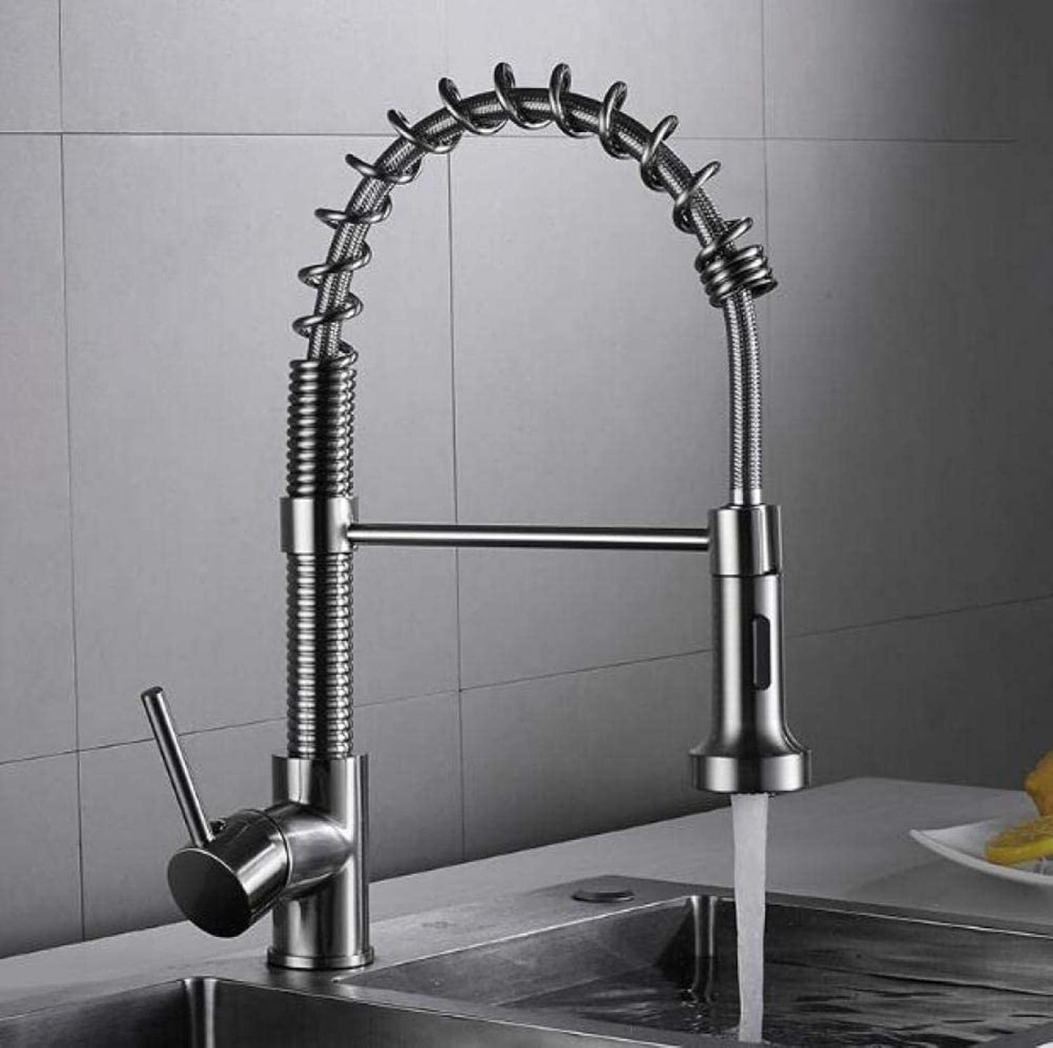 Kitchen Faucets Nickel Brass Faucets for Kitchen Sink Single Lever Pull ...