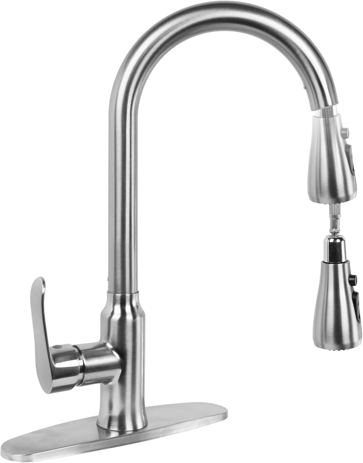 Kitchen Faucets with Pull Down Sprayer, Matte Black, Stainless Steel ...