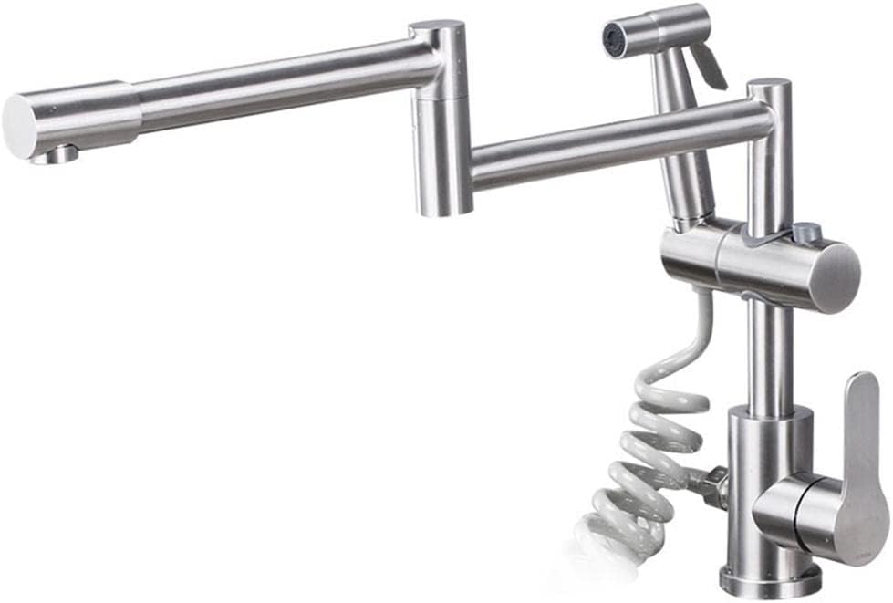 Kitchen Faucets with Pull Out Spray Stainless Steel Telescopic Spray ...