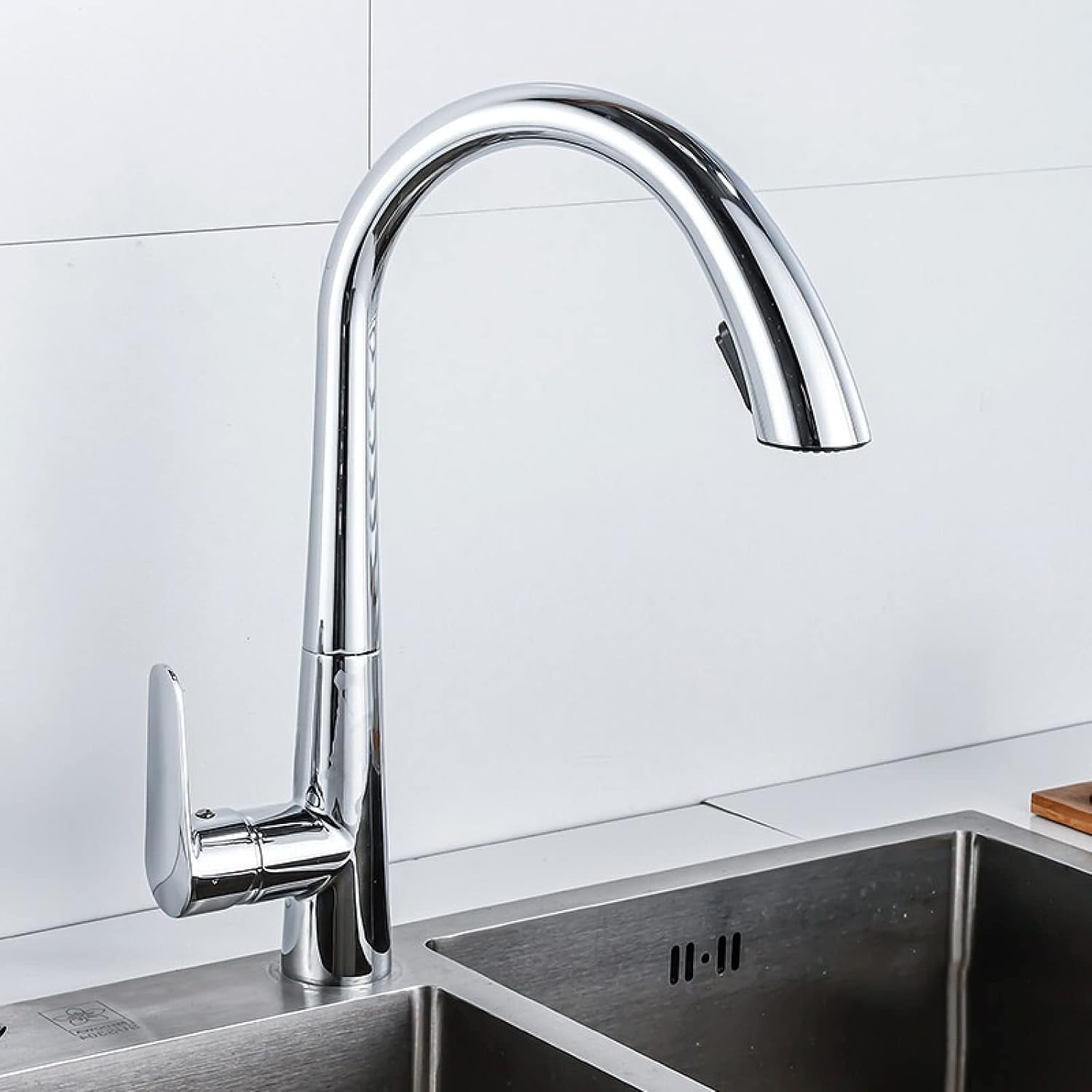Kitchen Faucets with Pull Down Sprayer,2 Spouts Pull Out Kitchen Sink ...