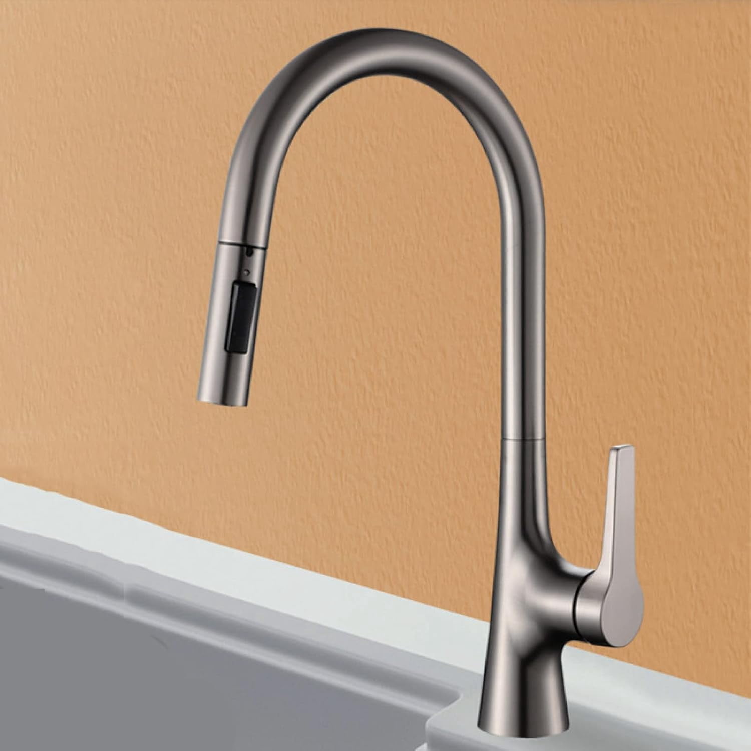 Kitchen Faucets with Pull Down Sprayer,360 Degree Swivel Spout Water ...