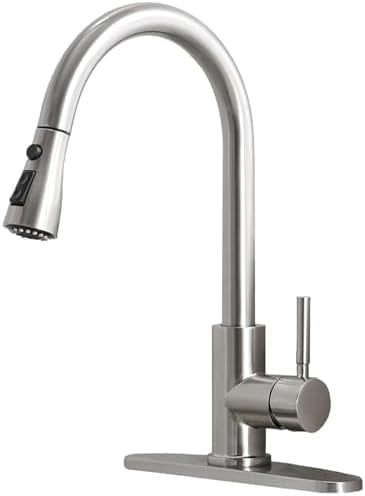 Kitchen Faucets with Pull Down Sprayer, Brushed Nickel High Arc RV ...