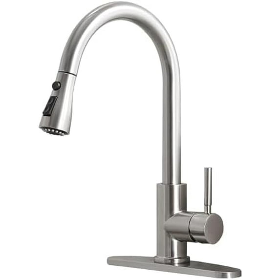 Kitchen Faucets with Pull Down Sprayer, Brushed Nickel High Arc RV ...
