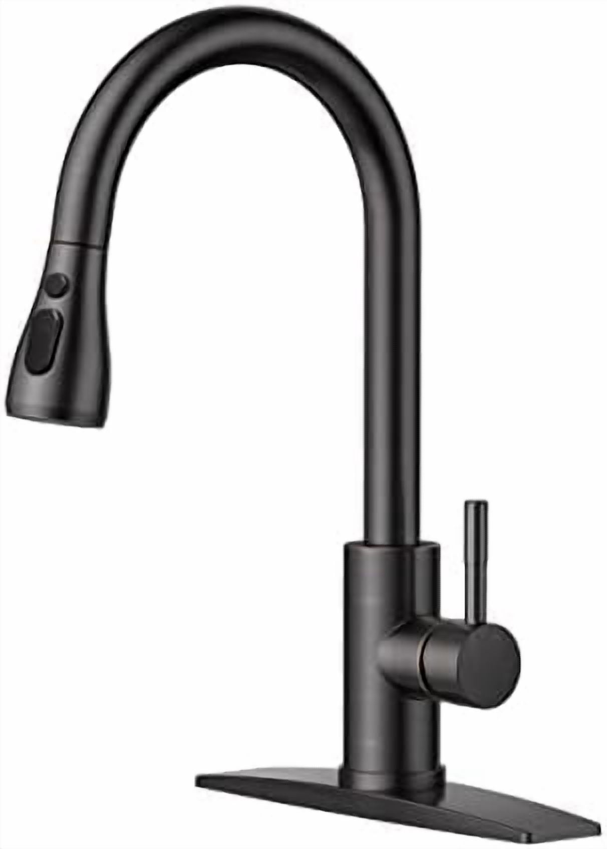 Kitchen Faucets with Pull Down Sprayer, Oil Rubber Brown, High Arc ...