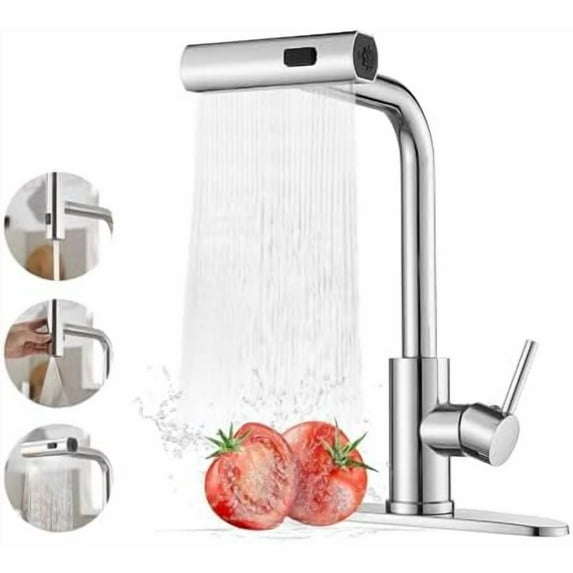 Kitchen Faucets with Pull Down Sprayer,Waterfall Kitchen Sink Faucet ...
