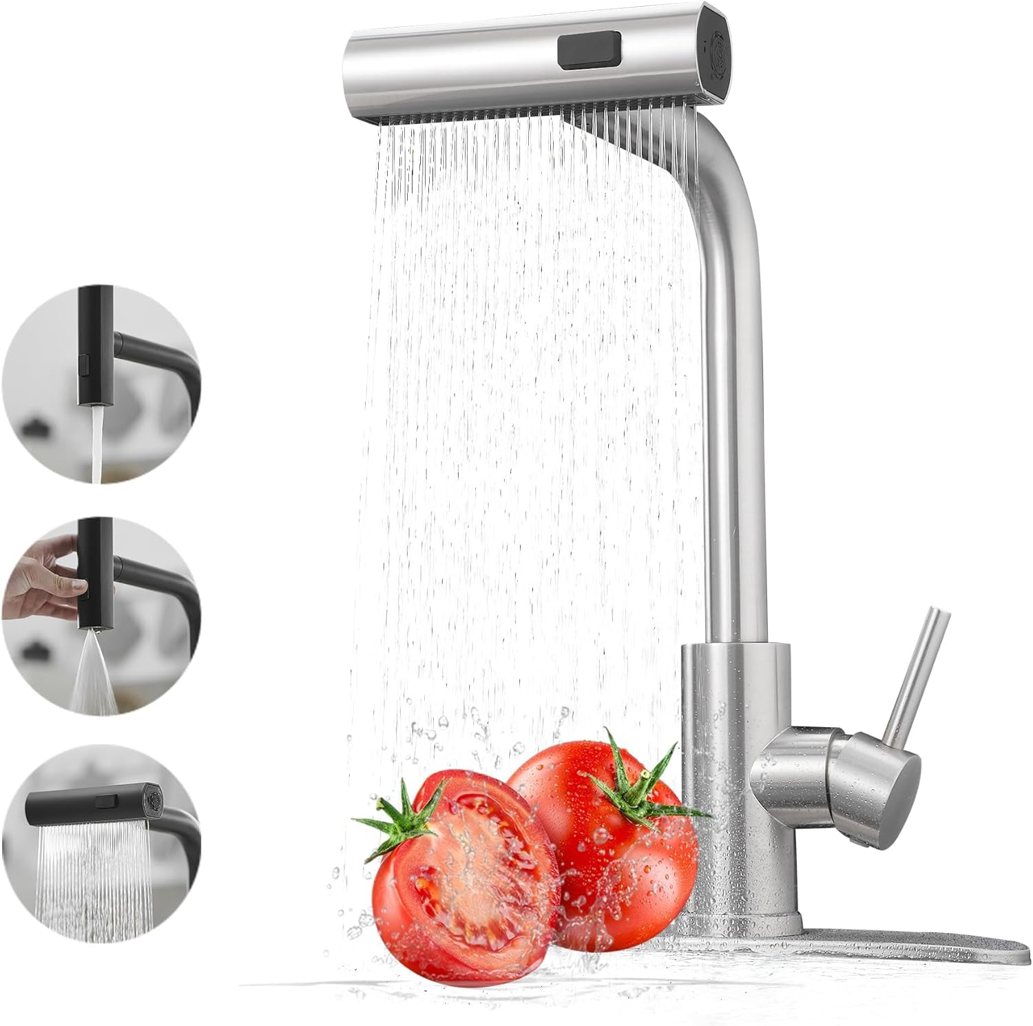 Kitchen Faucets with Pull Down Sprayer,Waterfall Kitchen Sink Faucet ...