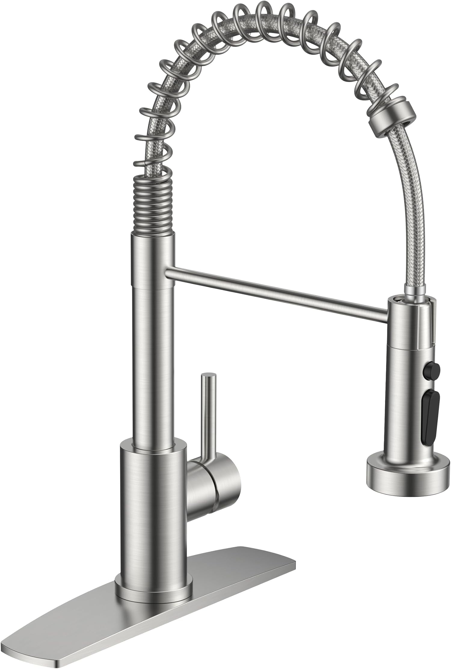 Kitchen Faucets with Sprayer, Brushed Nickel Stainless Sink Faucet ...