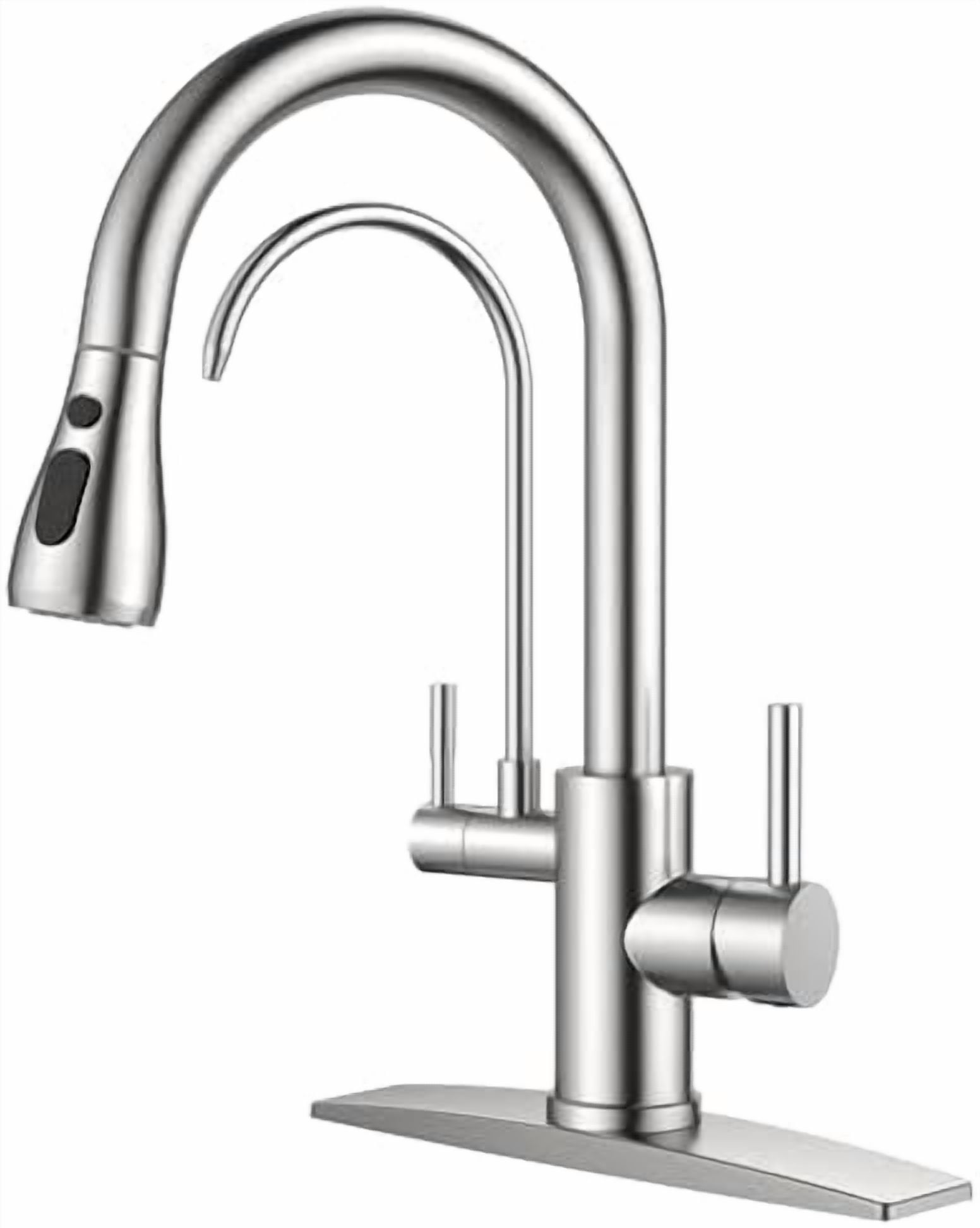 Kitchen Faucets with Water Filter, 2 in 1 Stainless Steel Pull Down ...