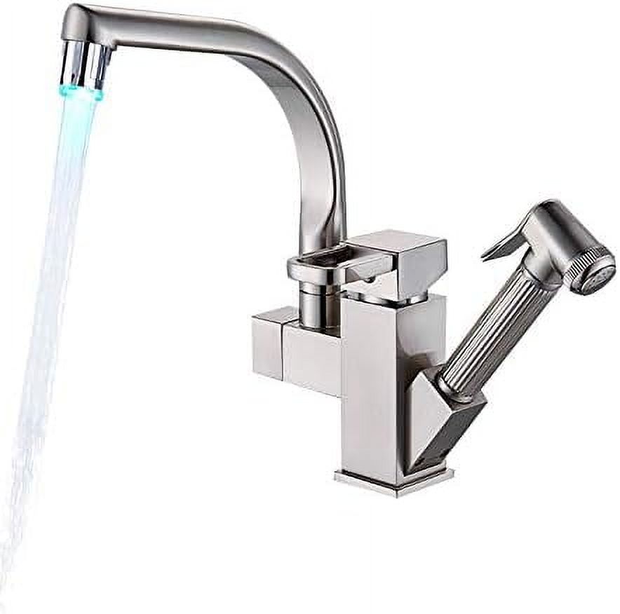 Kitchen Faucets with 2 Mode Spout Brass Deck Mounted Single Handle Hot ...