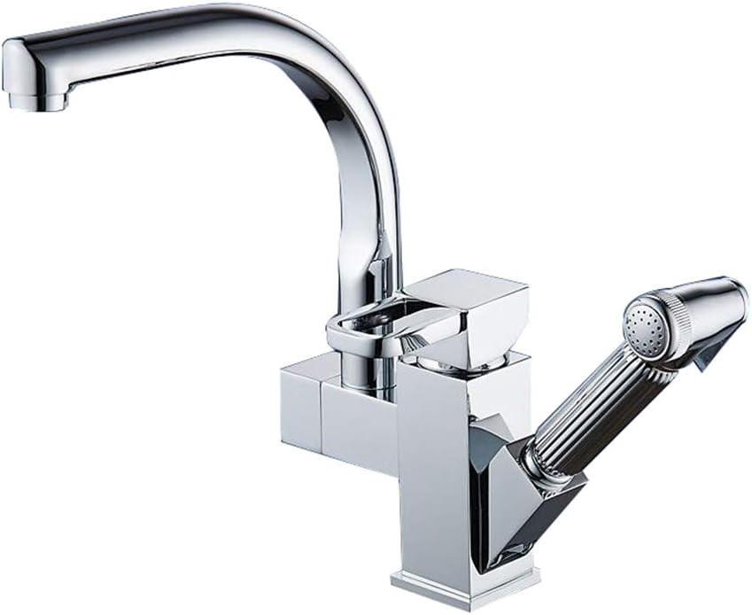 Kitchen Faucets with 2 Mode Spout Brass Deck Mounted Single Handle Hot ...