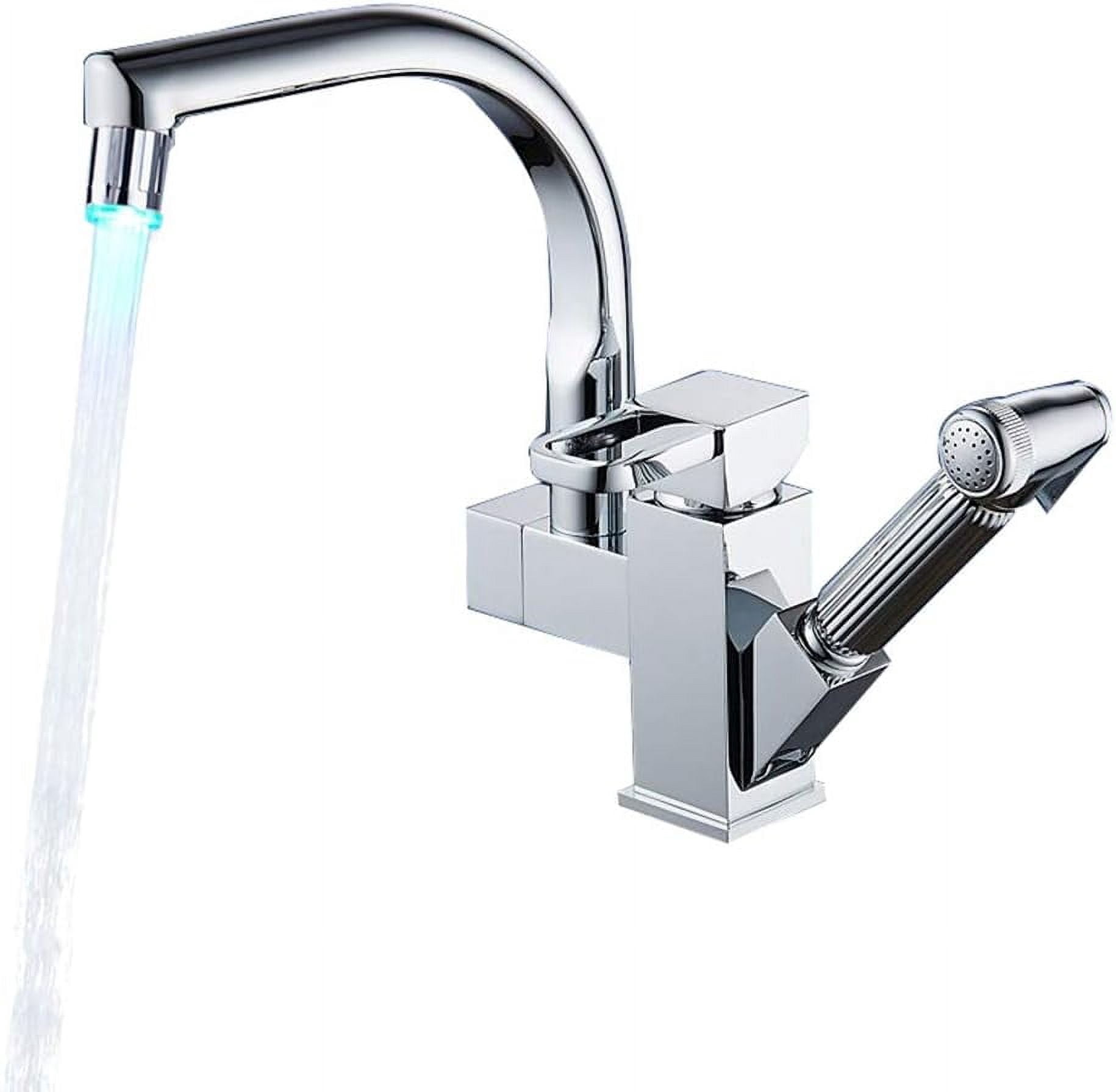 Kitchen Faucets with 2 Mode Spout Brass Deck Mounted Single Handle Hot ...