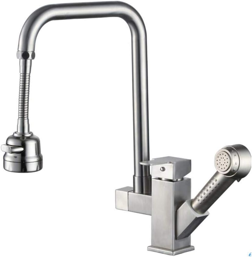 Kitchen Faucets with Pull Down Sprayer Rotatable brushed kitchen ...