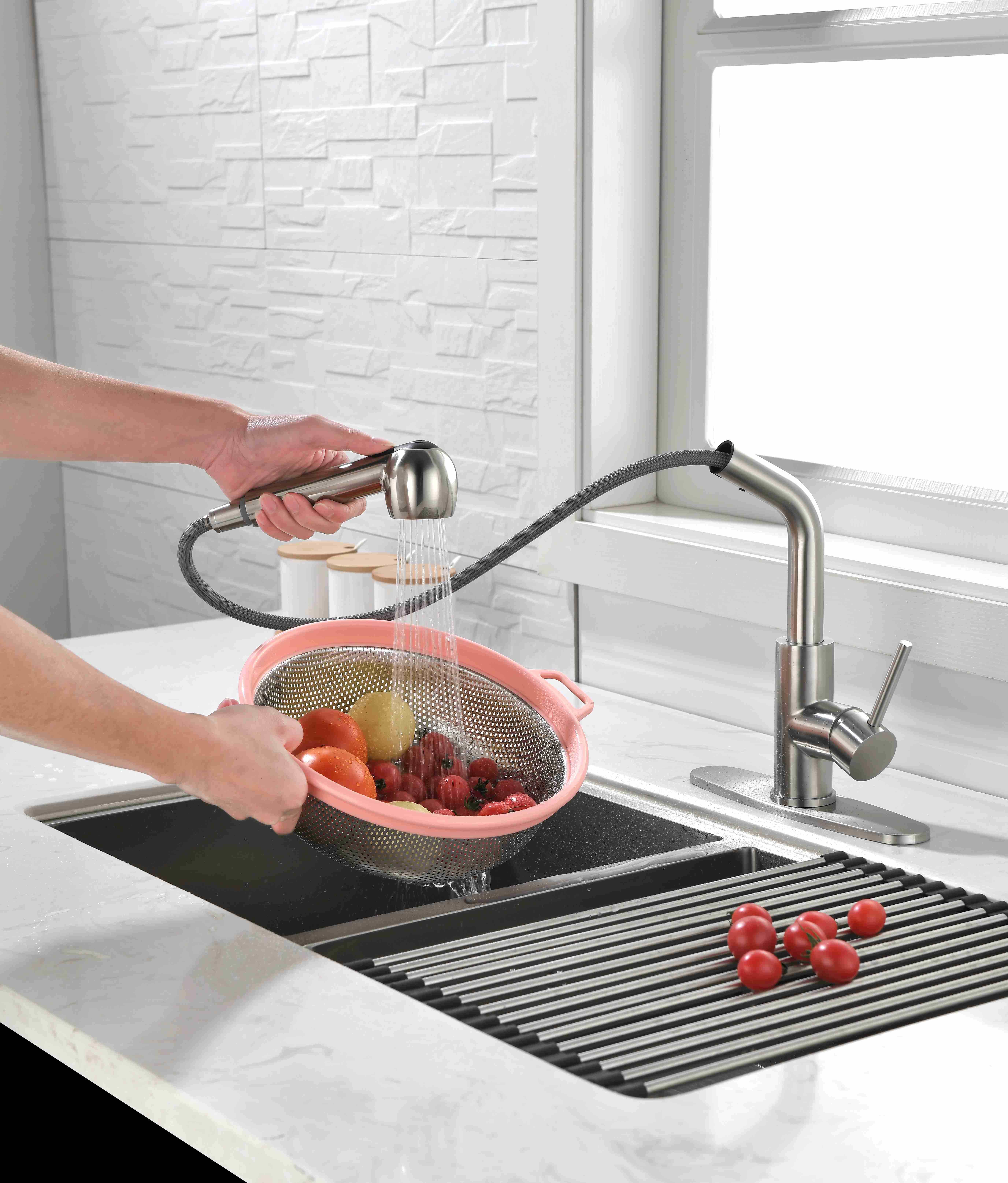 Kitchen Faucets with Pull Down Sprayer, Stainless Steel Sink Faucet ...