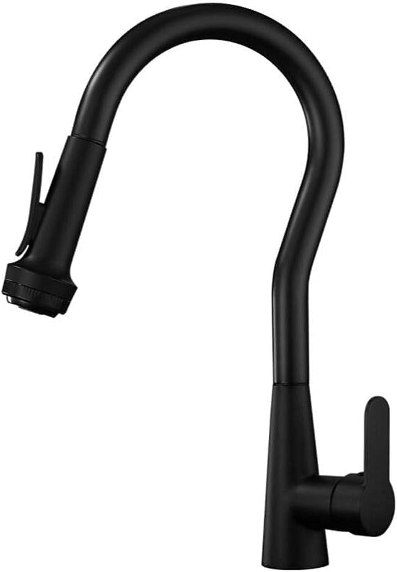 Kitchen Faucets with Pull Out Spray Black 360° Rotation Brass Hot and ...