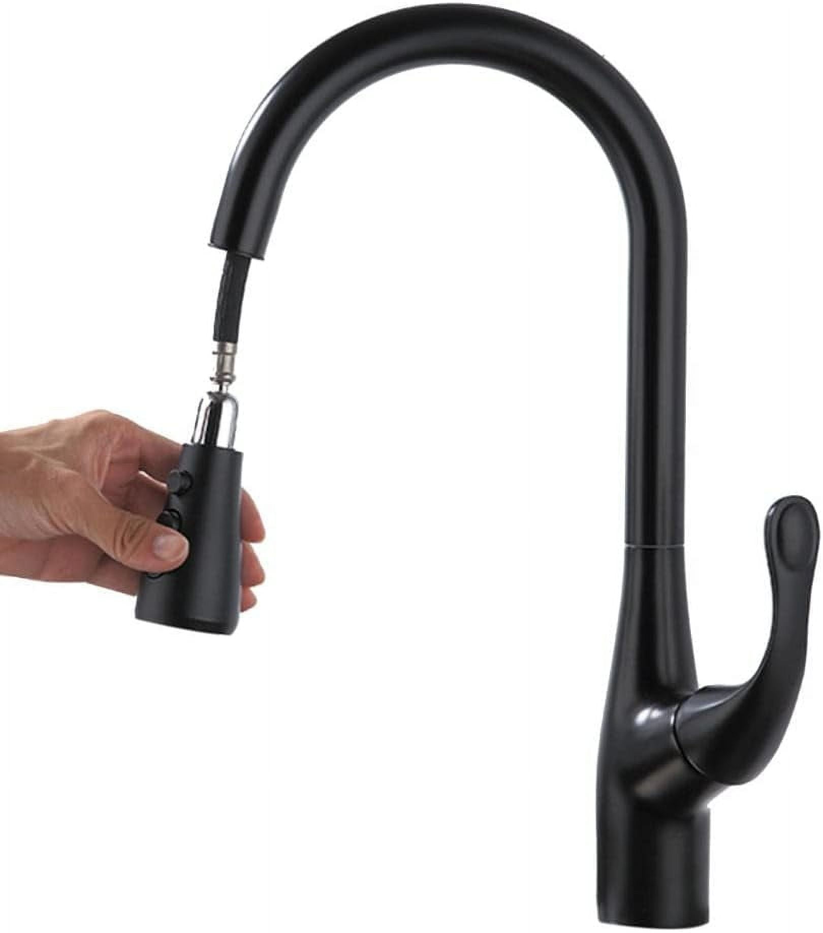 Kitchen Faucets with Pull Out Spray Brass 2 Patterns Hot Water and Cold ...