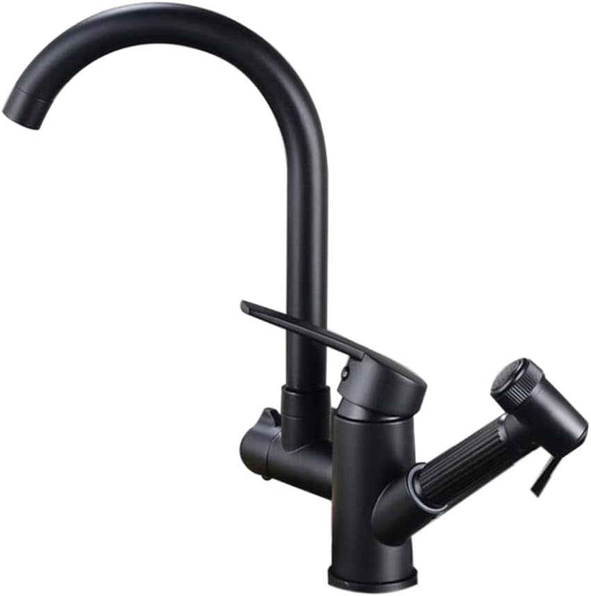 Kitchen Faucets with Pull Out Spray Brass Rotating Hot and Cold Water ...