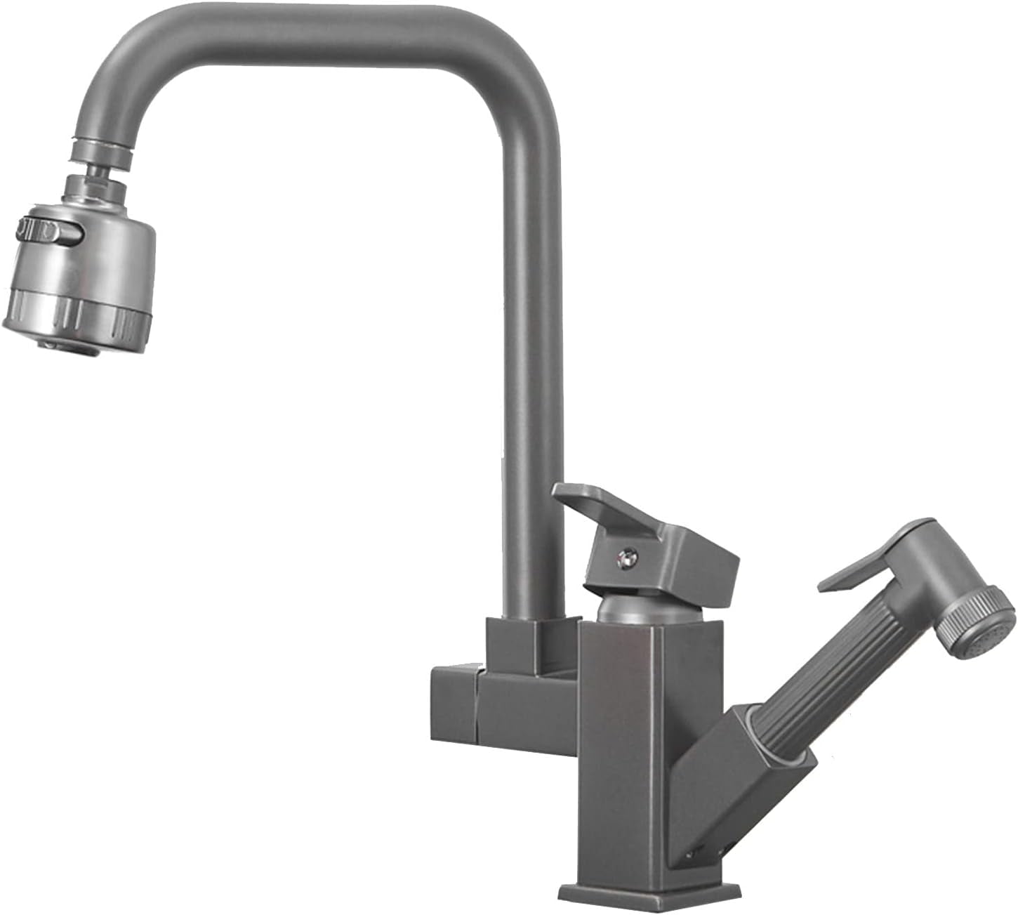 Kitchen Faucets with Pull Out Spray Gray Sink Faucet 360° Rotation Hot ...