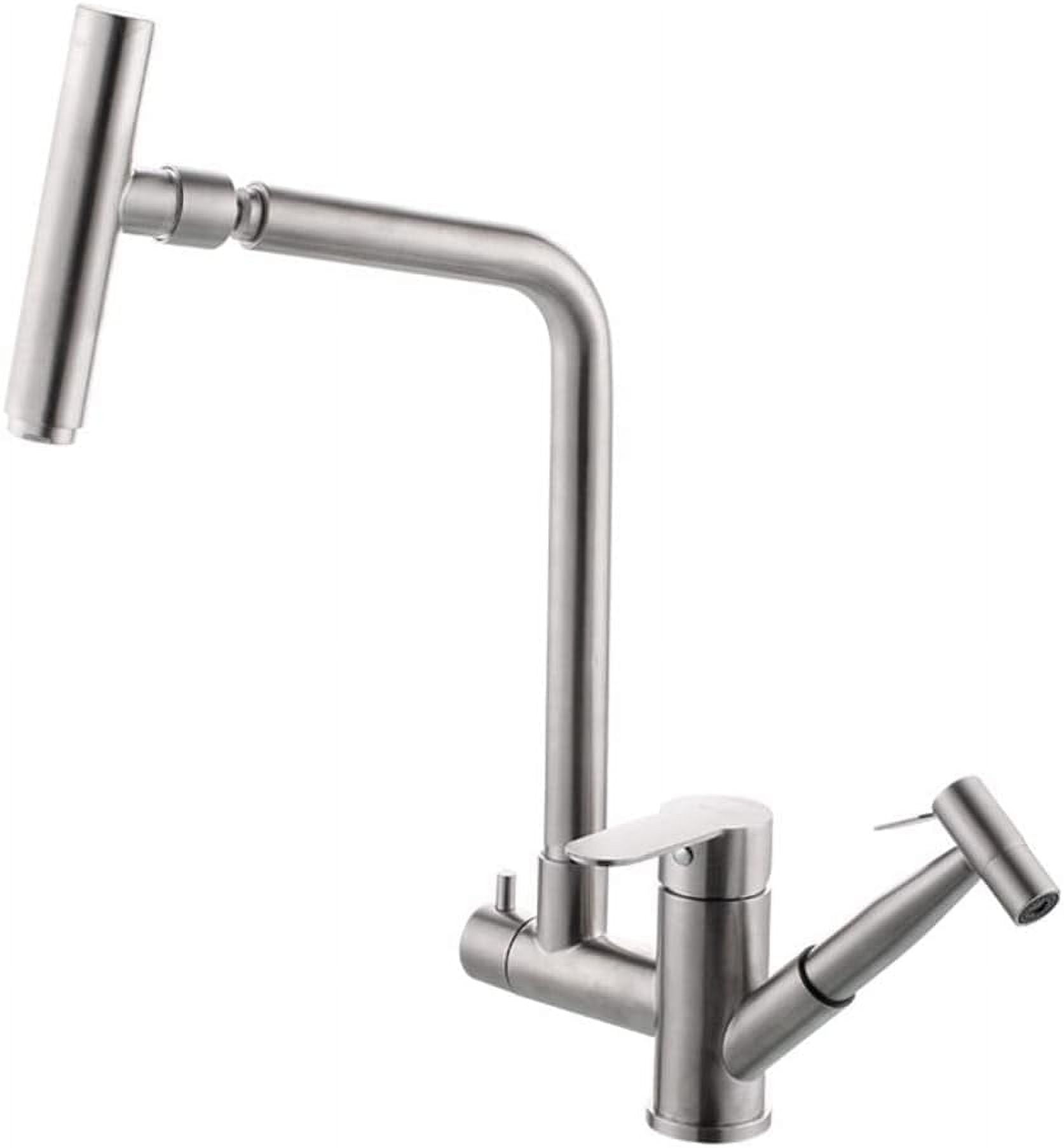 Kitchen Faucets with Pull Out Spray Stainless Steel Brushed Telescopic ...