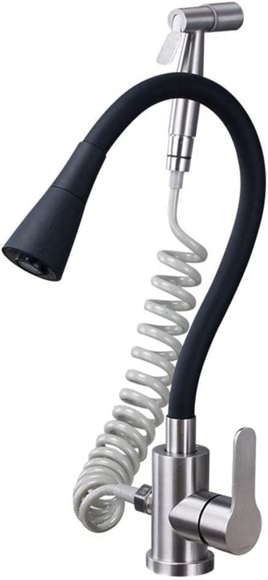 Kitchen Faucets with Pull Out Spray Stainless Steel Hot and Cold Water ...