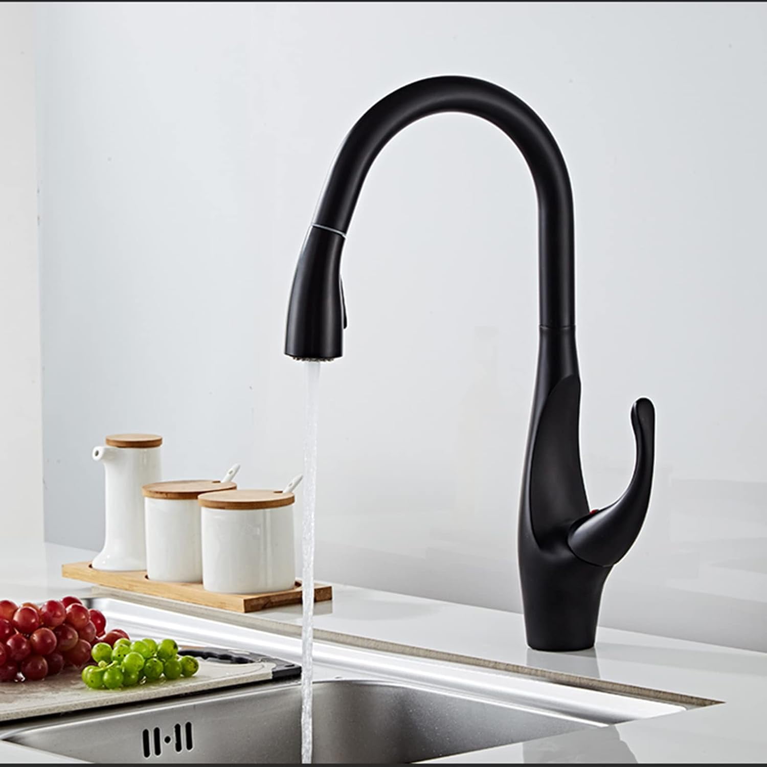Kitchen Faucets with Pull Out Spray Swivel Brass Hot and Cold ...
