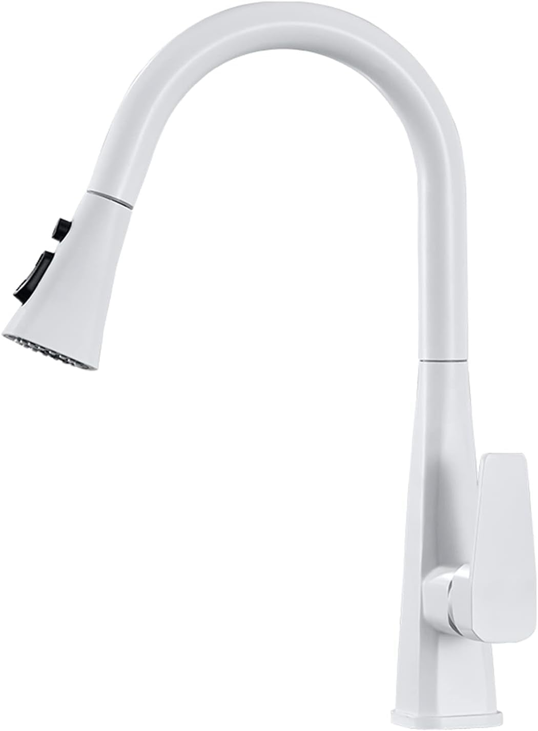 Kitchen Faucets with Pull Out Spray White Sink Mixer Swivel Telescopic ...