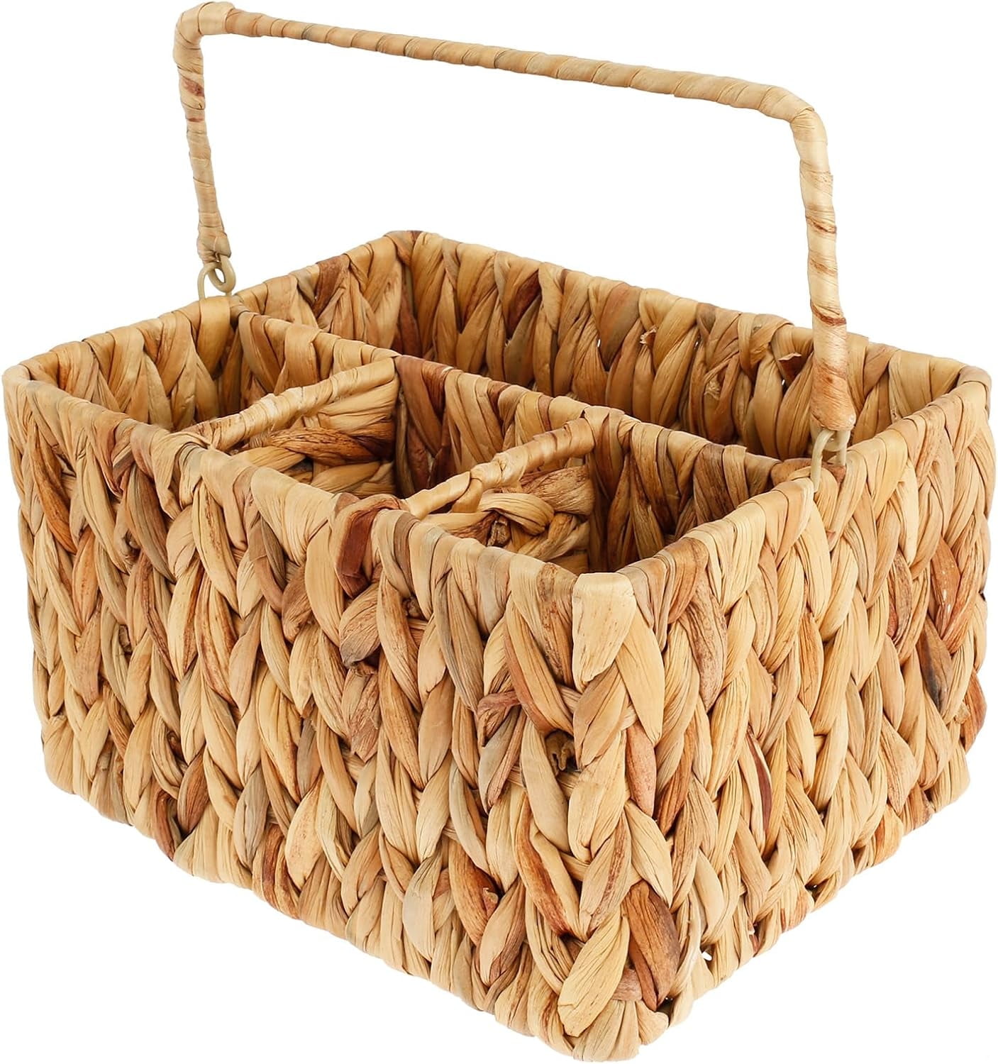 Kitchen Flatware Caddy Utensils Organizer Wicker Picnic Baskets with ...